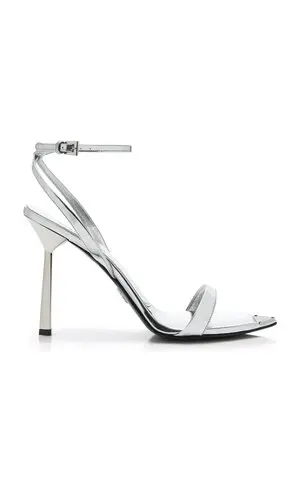 Prada Metallic Leather Heeled Sandals