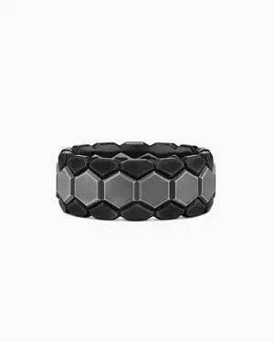 David Yurman Hex Stack Rings In Titanium Multicolor