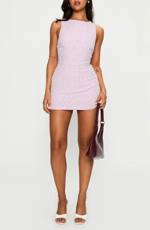 Princess Polly Yumiko Tie Back Sleeveless Romper - Pink Check