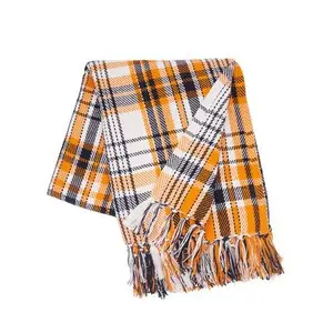 C&F HOME Fall Plaid Throws Black