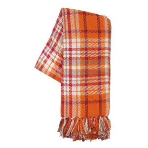 C&F HOME Fall Plaid Throws Orange