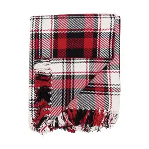 C&F HOME Fall Plaid Throws Red