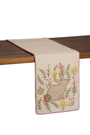 C&F HOME Garden Spring Easter Bunny Rabbit Decorative Table Runner 14" X 72