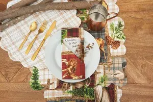 C&F HOME Bryson Retreat Woven Reversible Rustic Lodge Placemats Set Of 6