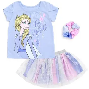 Disney Disney T-Shirt, Skirt, And Scrunchie Set Queen Elsa Blue Blue