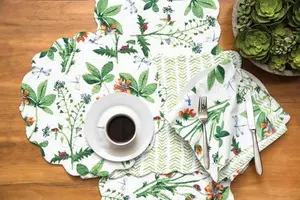C&F HOME Clover Bug Watercolor Garden 100% Cotton Quilted Set Of 6 Placemats 13" X 19