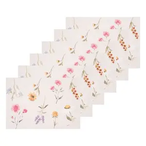 C&F HOME April Showers Placemats Set Of 6 14" X 20 - Brown