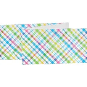 C&F HOME Spring Easter Blossom Plaid Printed Table Runner 13" X 72 - Yellow