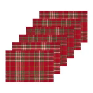 C&F HOME Jonah Plaid Placemats Set Of 6 - Red