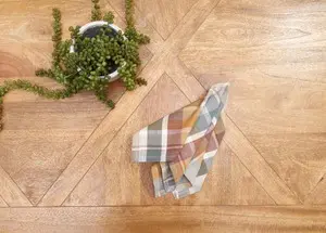 C&F HOME Aspen Plaid Handwoven 100% Cotton Set Of 6 Cloth Napkins