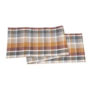 C&F HOME Aspen Plaid 100% Cotton Table Runner 13" X 72 - Brown
