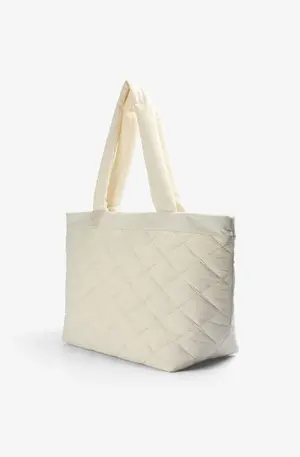SCALPERS Quilted Nylon Tote Bag - Ecru