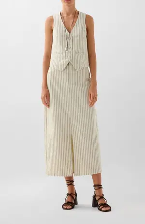 SCALPERS Striped Denim Skirt