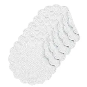 C&F HOME Solid Round Placemat Set Of 6 - White