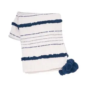 CAROL & FRANK Lee Throw Blankets Collection - Navy