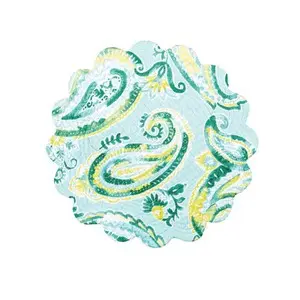 C&F HOME Jade Cotton Quilted Round Reversible Placemats Set Of 6