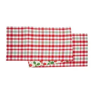 C&F HOME Strawberry Patch & Plaid Table Runner 14" X 72