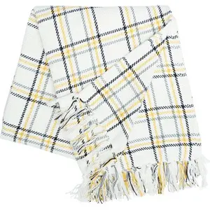 C&F HOME Honey Bee Plaid Throw - Yellow