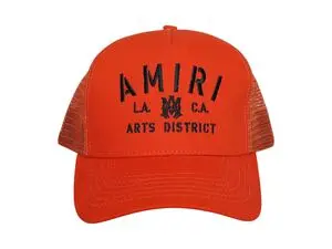 Amiri Stencil Trucker Cap - Orange/black