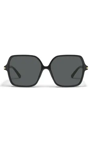 Quay Press Tour 60mm Square Sunglasses Black/smoke