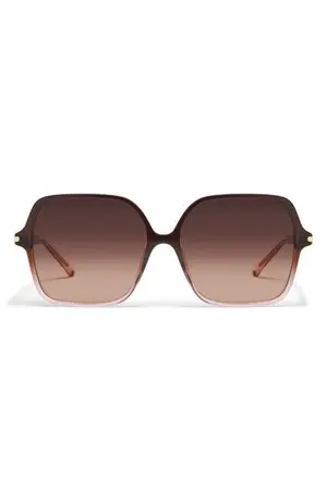 Quay Press Tour 60mm Square Sunglasses - Chocolate Peony/dark Fawn