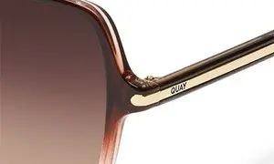 Quay Press Tour 60mm Square Sunglasses - Chocolate Peony/dark Fawn