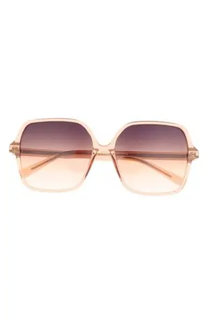 Quay Press Tour 60mm Square Sunglasses Ginger/dark Brown Honey