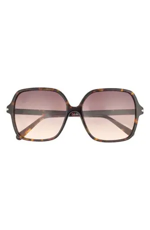Quay Press Tour 60mm Square Sunglasses Neutral Tort/dark Fawn