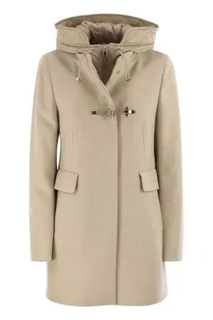 FAY Fay Toggle Coat In Mélange Wool Cloth - Light Beige
