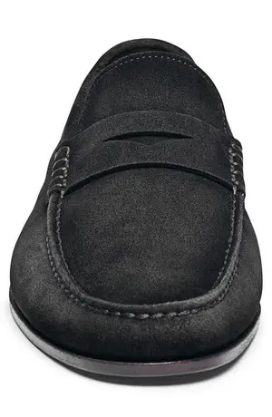 Santoni Suede Penny Loafer - Black