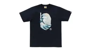 BAPE X Ukiyoe Ape Head I Tee Shirt - Navy Blue
