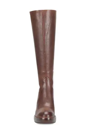 KORK-EASE® Anny Platform Knee High Boots - Rust Leather