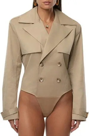 JLUXLABEL Horizons Double Breasted Trench Bodysuit
