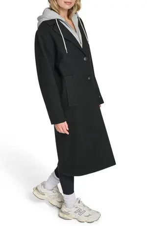 Champion Topcoat With Removable Hooded Bib - Black