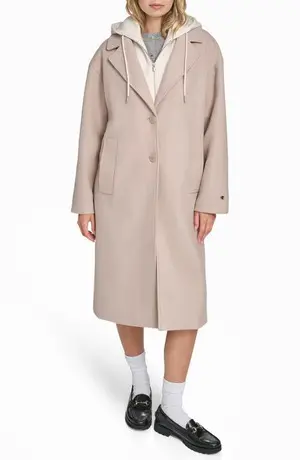 Champion Topcoat With Removable Hooded Bib - Tan