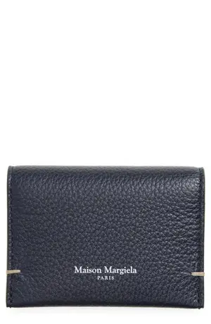 MAISON MARGIELA Dress-age Leather Bifold Card Case - Crpuscule/black/black