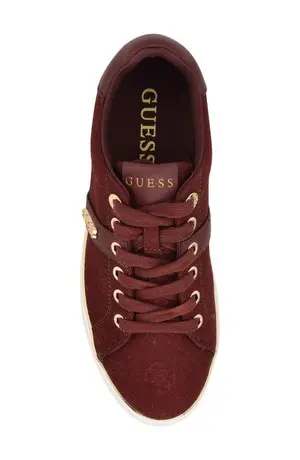 Guess Lace-up Sneaker - Medium Red