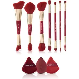SPECTRUM Very Cherry 10-piece Dual Ended Makeup Brush - Red