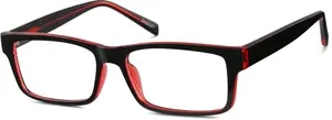 Zenni Rectangle Full Rim Frame Eyeglasses - Black Cherry