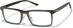 Zenni Rectangle Full Rim Frame Eyeglasses - Brown Horn And Blue