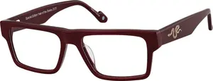 Zenni Rectangle Full Rim Frame Eyeglasses - Red