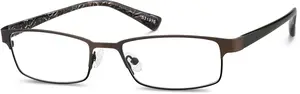 Zenni Zenni Rectangle Full Rim Eyeglasses Brown