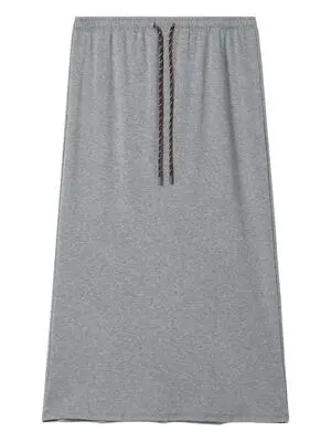 TOUT A COUP Drawstring Midi Skirt - Grey