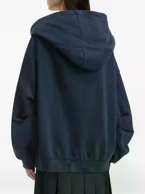 B+AB Embellished-logo Hoodie - Blue