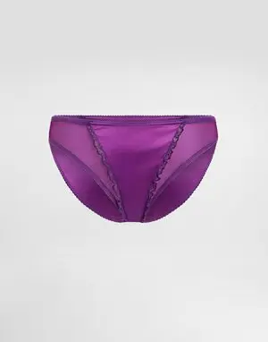 Dolce & Gabbana Satin And Lace Briefs - Purple