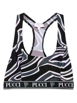 Emilio Pucci Racer-neck Print Sport Bra