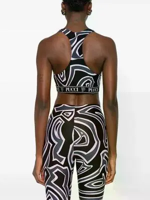 Emilio Pucci Racer-neck Print Sport Bra