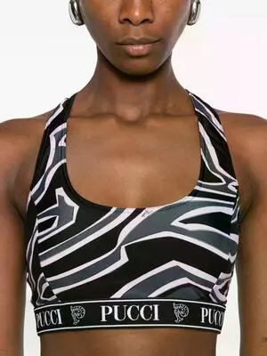 Emilio Pucci Racer-neck Print Sport Bra