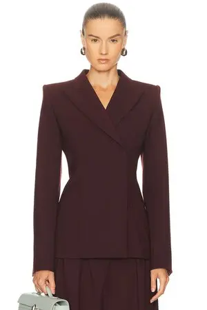 Sportmax Fitted Double-breasted Blazer - Wine