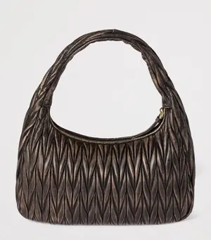 Miu Miu Matelassé Calfskin Wander Shoulder Bag - Brown